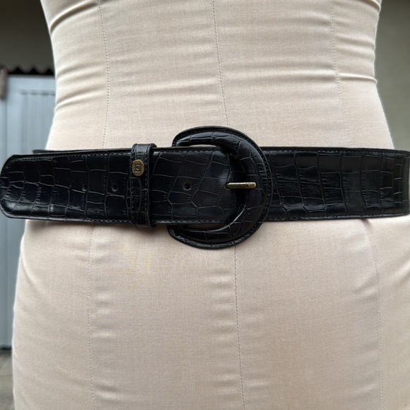 Chaps | Accessories | Vintage 99s Chaps Croc Embossed Leather Belt ...
